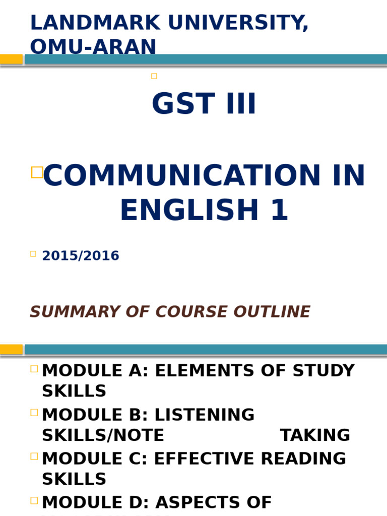 GST 111 Power Point D | PDF | Vocabulary | English Language