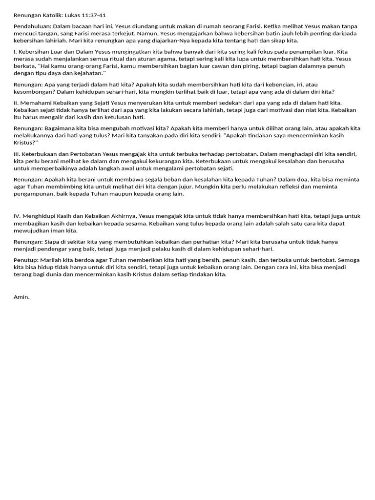 Renungan Katolik asta | PDF