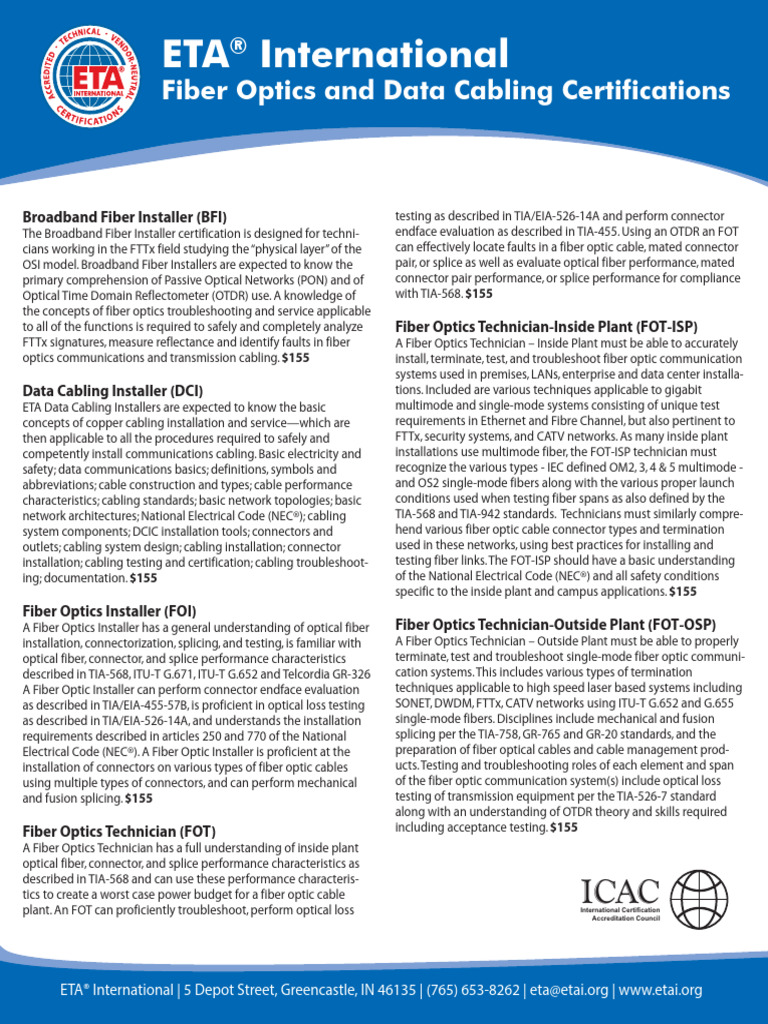 Fiber Optics and Data Cabling | PDF | Optical Fiber | Fiber To The X