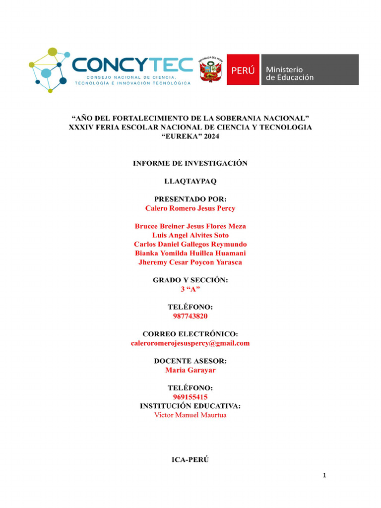 Informe Indagacion Cientifica-Eureka | PDF