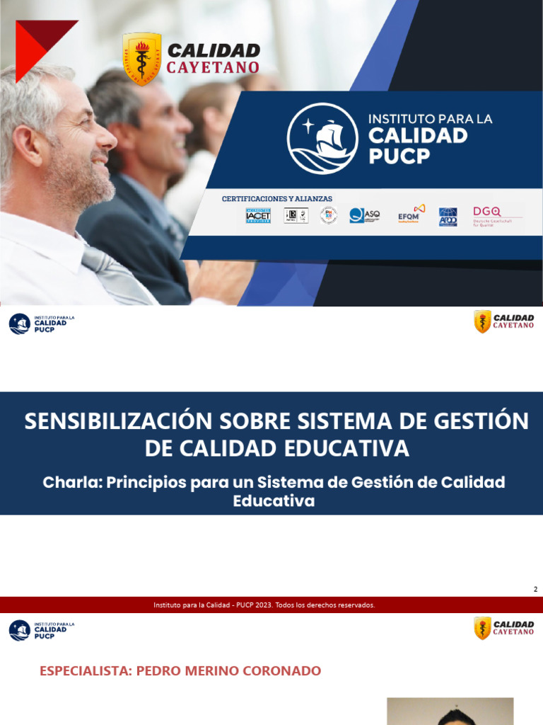 Webinar_2023_11_Principios_para_un_Sistema_de_Gestion_de_Calidad_Educativa. | PDF | Calidad ...