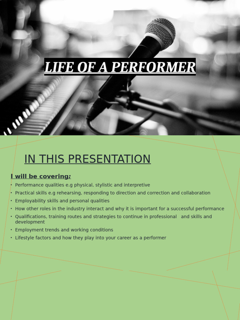 Essential Skills for Performers | PDF