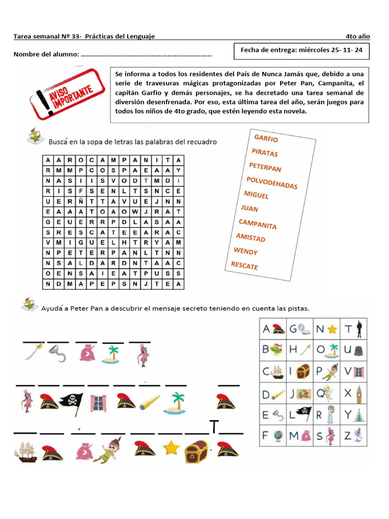 4°- tarea semanal 33- PL- Naty G. | PDF