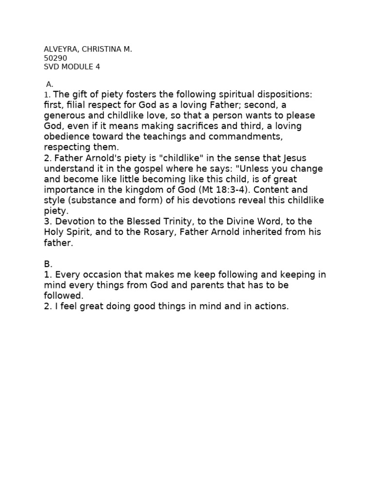 Understanding Childlike Piety in Faith | PDF