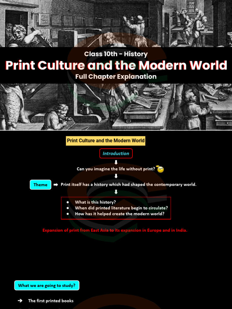 Print Culture and the Modern World Full Chapter Explanation by Kartikey ...
