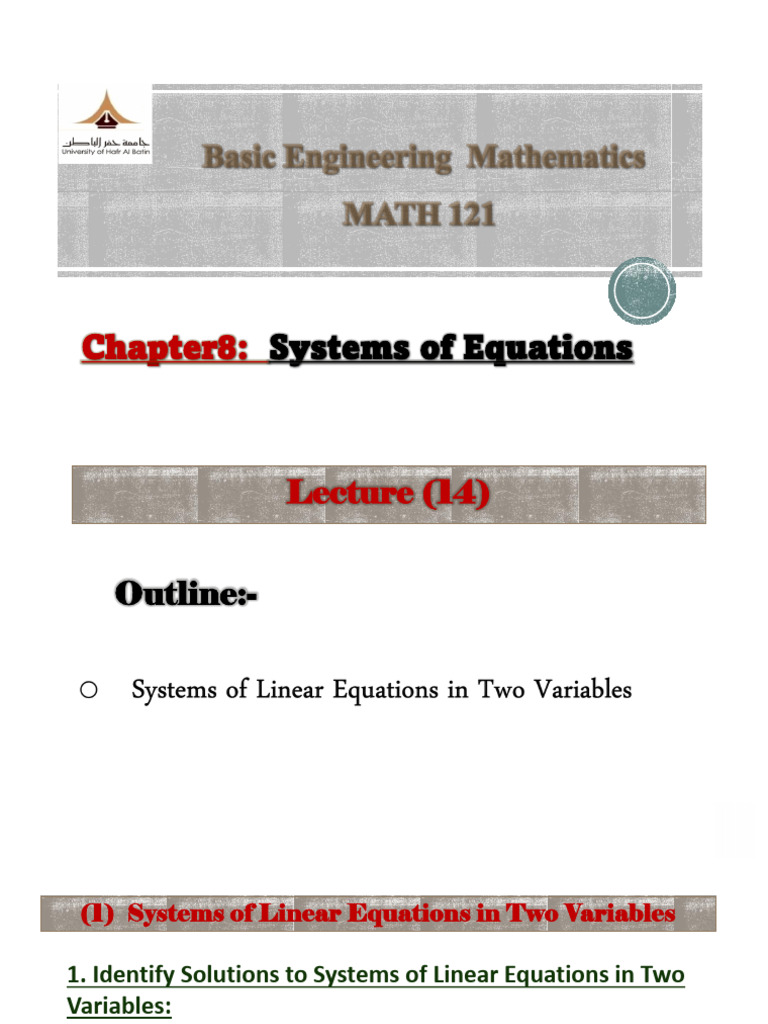 Systems of Linear Equations Guide | PDF