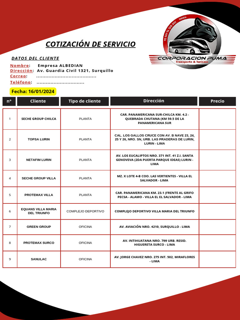 Cotización de Servicio (1) | PDF
