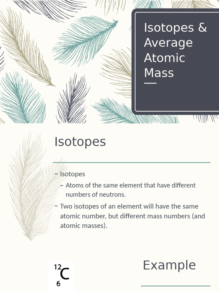 Isotopes & Average Atomic Mass | PDF