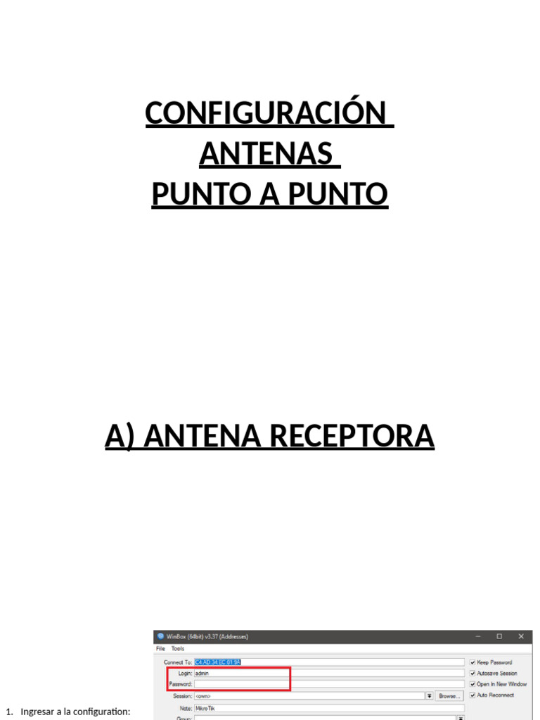 Configurar Antenas Punto a Punto | PDF | Inalámbrico | Transmisión de datos