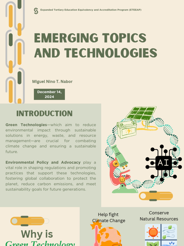 Emerging Topics and Technologies | PDF | Climate Change Mitigation ...