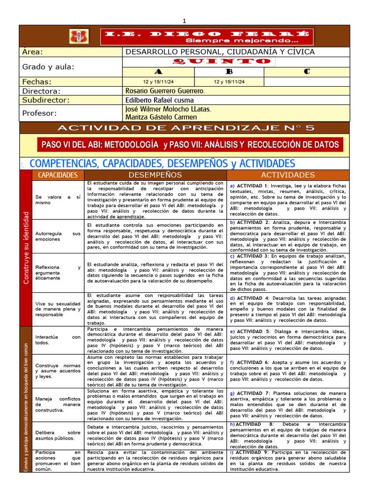 Joshe DPCC 5 3 | PDF | Metodología de encuesta | Experimentar