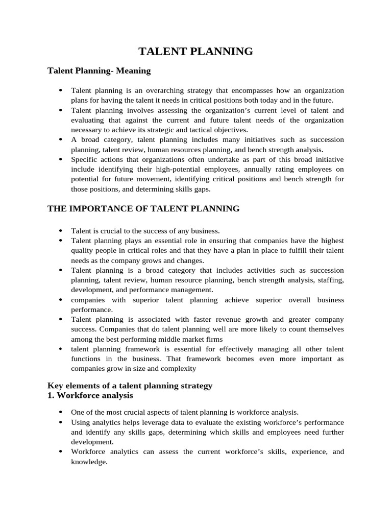Effective Talent Planning Strategies | PDF | Recruitment | Employee ...