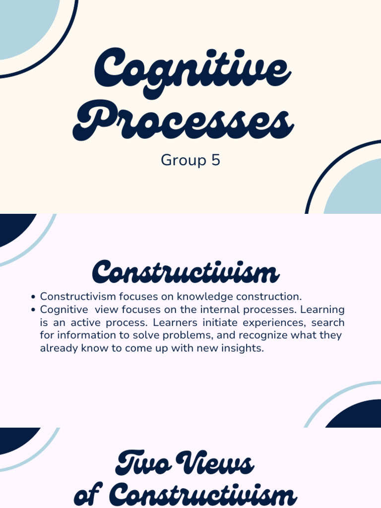 Cognitive Processes 092906 | PDF | Constructivism (Philosophy Of Education) | Learning