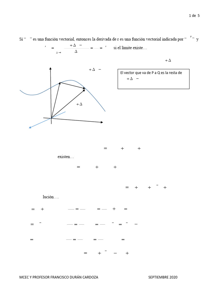 3.3 Derivada de Una Funciã N Vectorial | PDF | Vector Euclidiano | Derivado