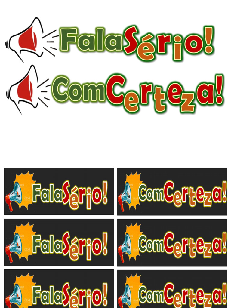 Tarjetas Fala Sério e Com Certeza | PDF