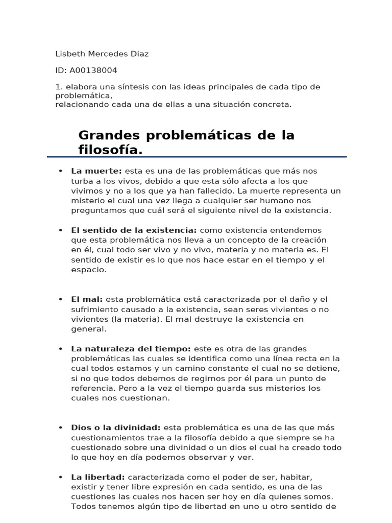 Unidad 2 Actividad 1 Entregable Tipo de Problematica | PDF