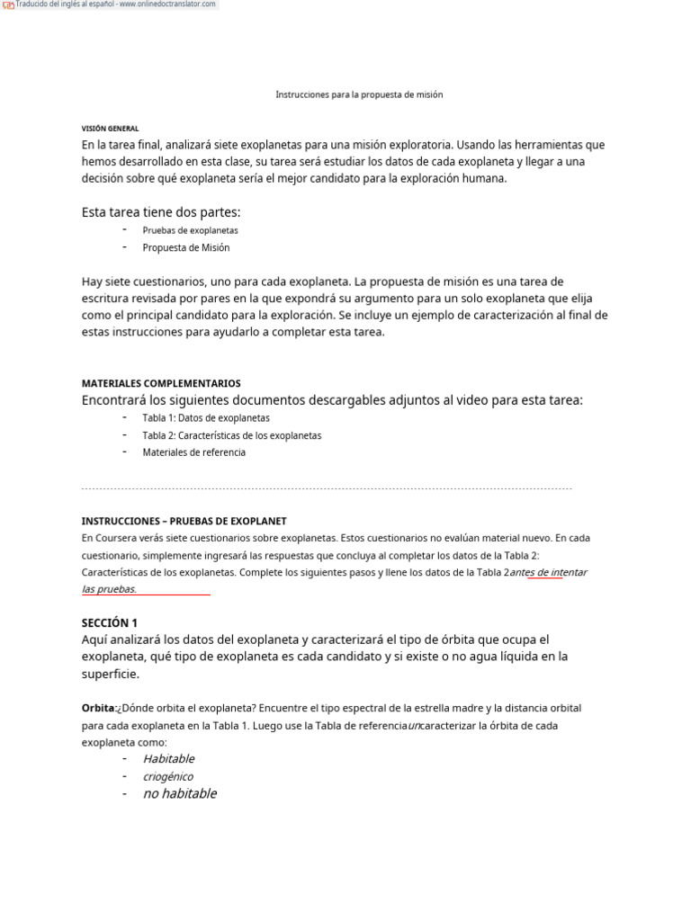 Tarea Modulo 6 Astrobiologia | PDF | Exoplaneta | Agua