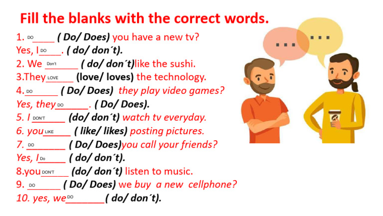 Fill-in-the-Blank Verb Practice | PDF