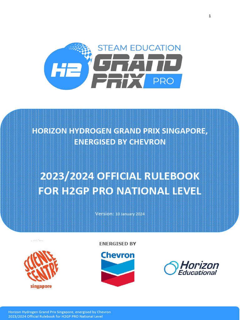 H2GP PRO 2023/2024 Rulebook Singapore | PDF | Rechargeable Battery ...