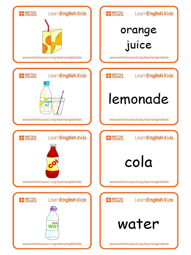 Flashcards Drinks | PDF