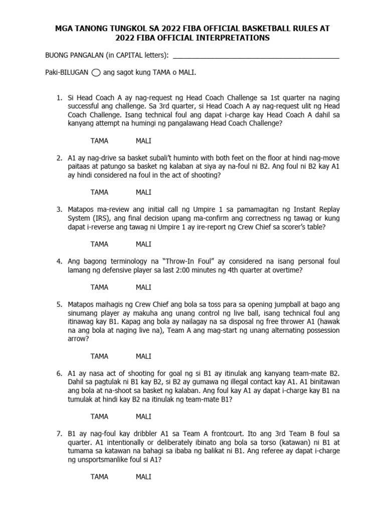 Clinic Rules Questions Taglish 2022 1 | PDF