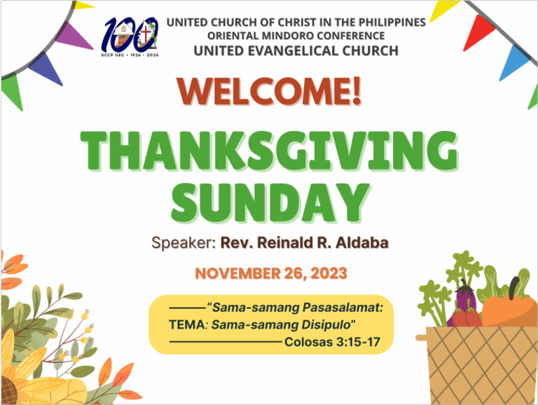 TARP Thanksgiving Sunday 1 | PDF