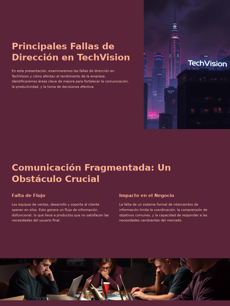 Mejoras de Dirección en TechVision | PDF | Planificación | Toma de decisiones