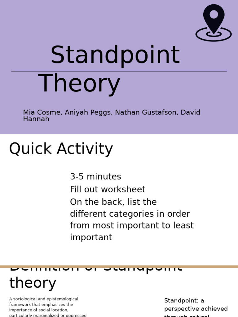 Standpoint theory | PDF | Intersectionality | Identity Politics