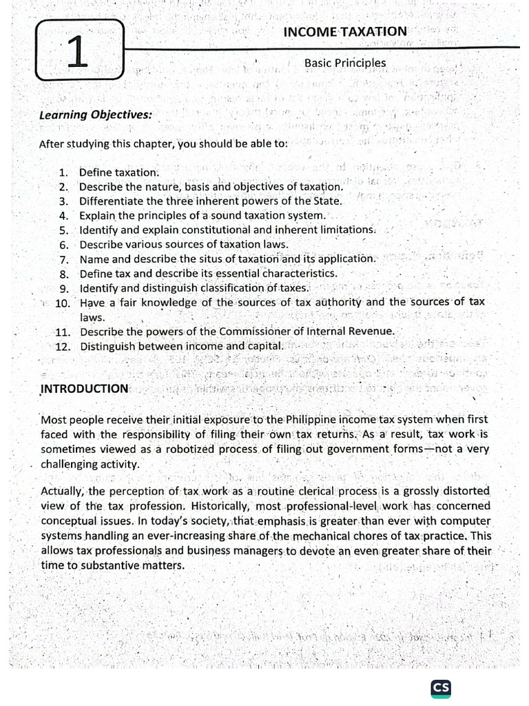 Basic Principles - Taxation | PDF