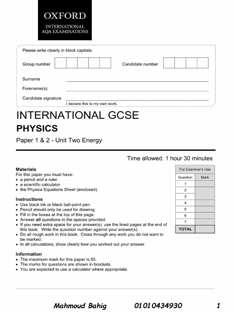 Physics Mock Gcse | PDF