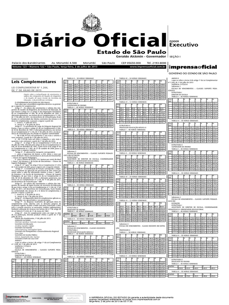 Escala Vencimentos QM QAE DOE 02-07-2013 Parte 1 | PDF