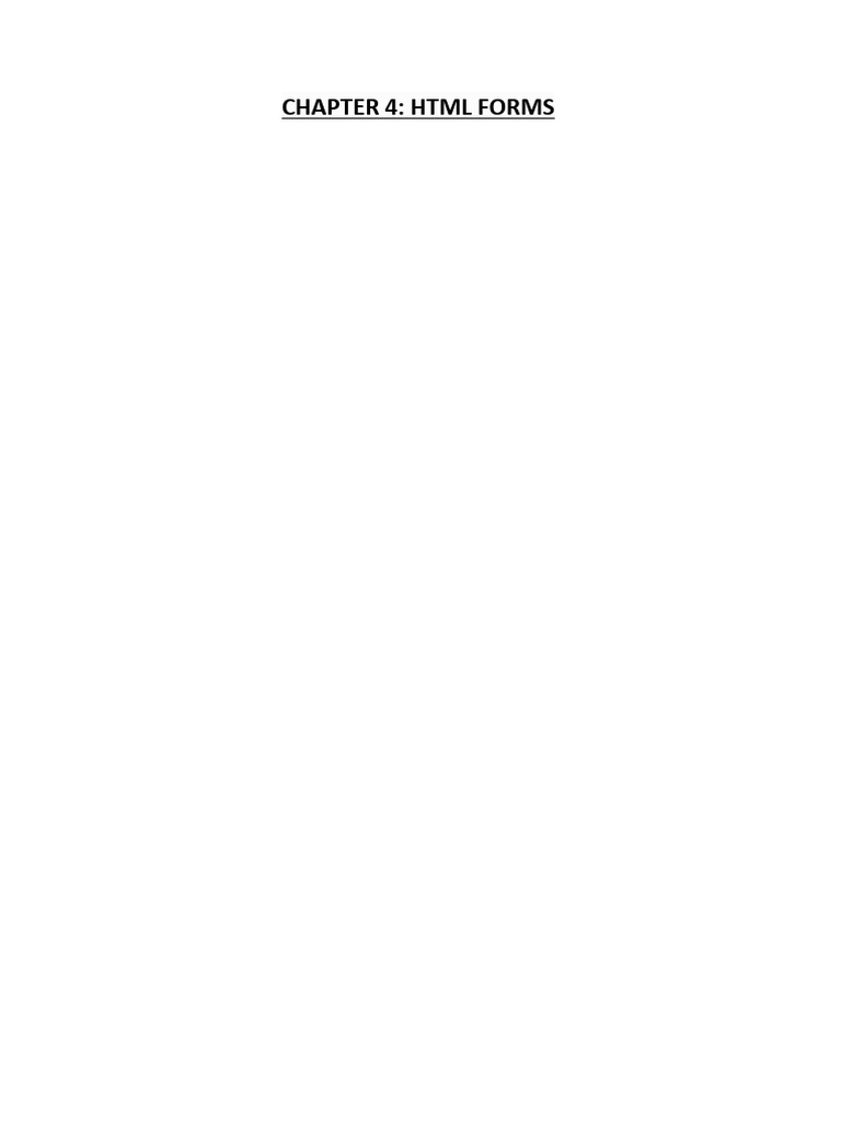 Class 10 Chapter 4 HTML FORMS | PDF | Html | Computing