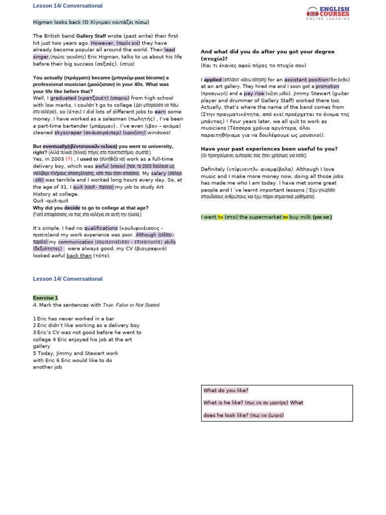 Lesson 14 - Conversational Word | PDF | Academic Degree