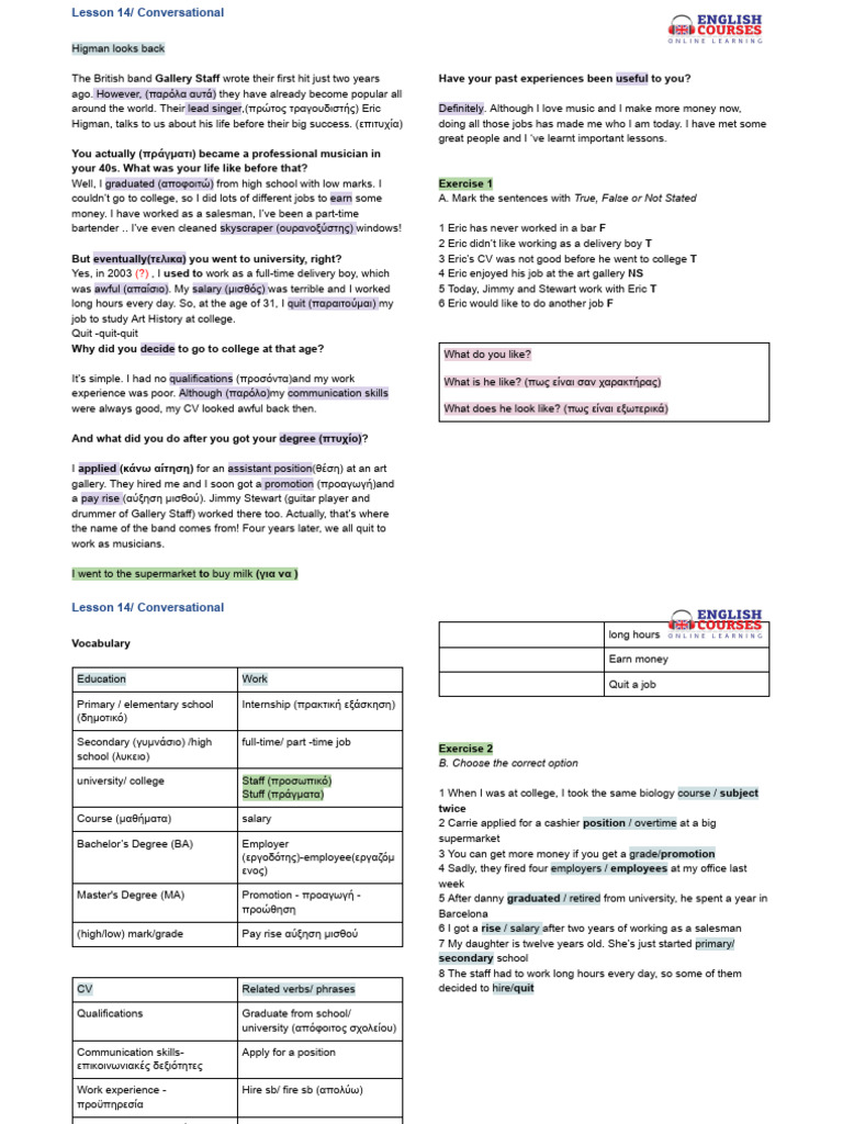 Eric Higman's Journey to Music Success | PDF | Employment | Overtime