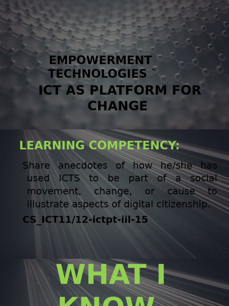 ICT As Platform For Change | PDF