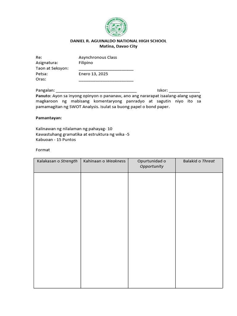 Filipino-8-January-13-2025-Asynchronous-Activity | PDF