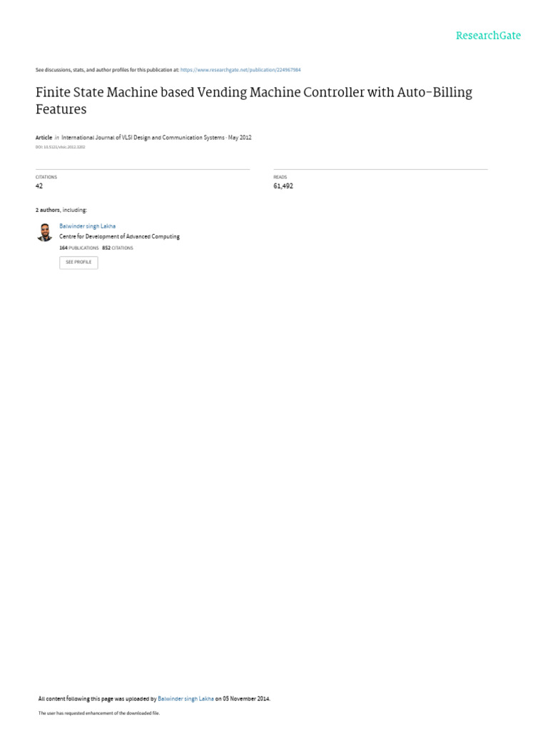 FSM Vending Machine Design | PDF | Electronic Design | Computing