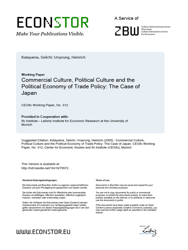 Japan's Trade Policy and Cultural Influences | PDF | Convex Set ...