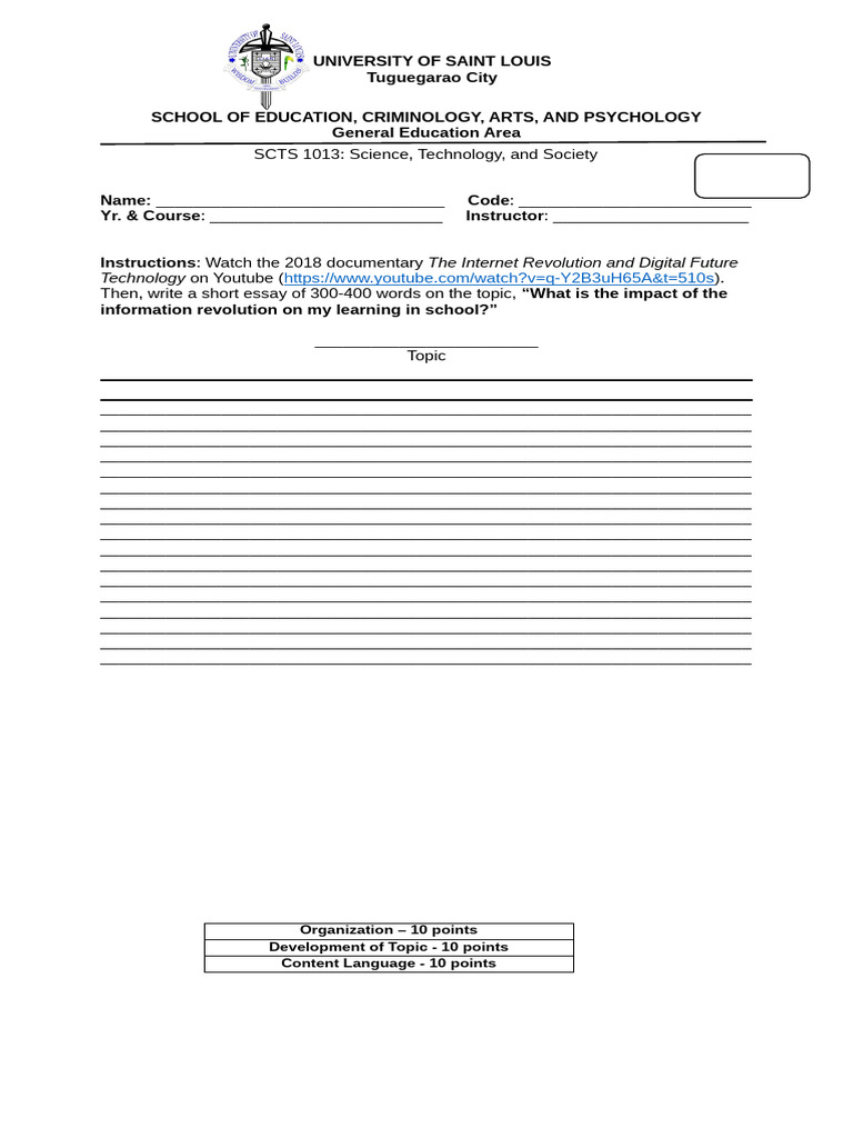 Sts Learning Task Finals | PDF