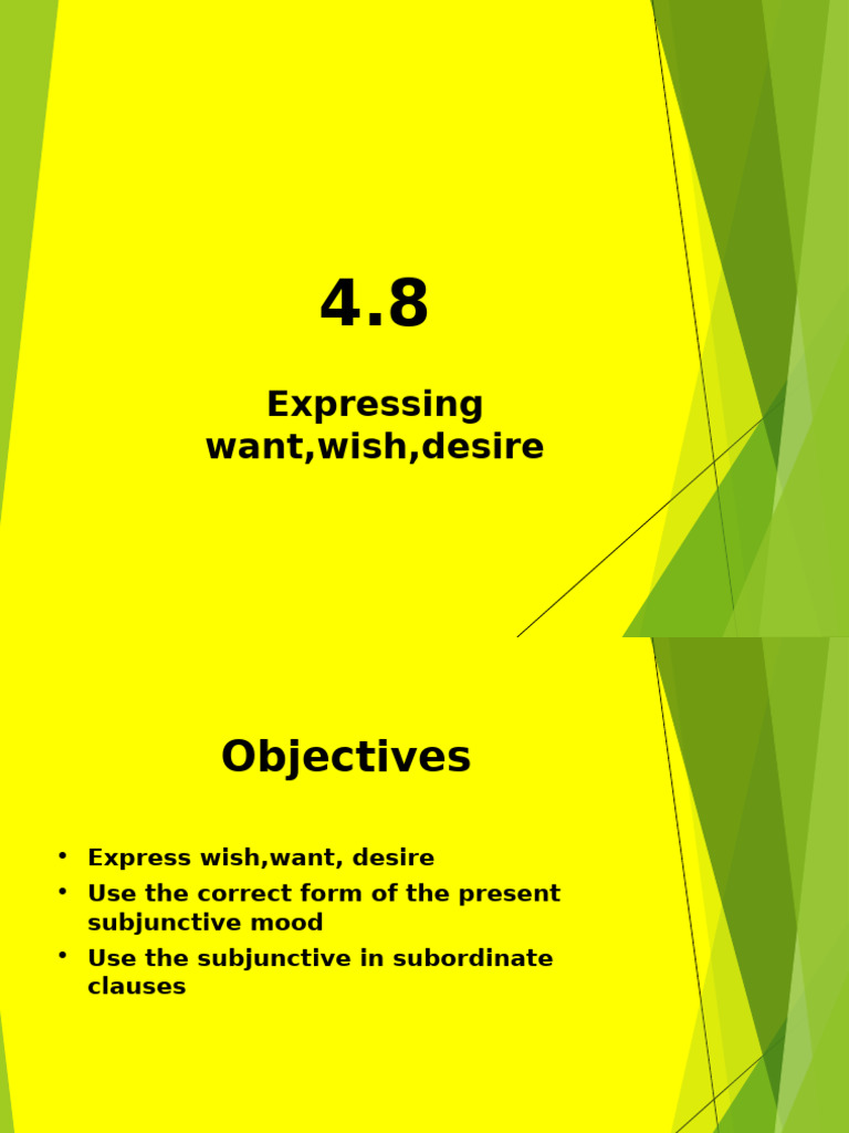 DJ - 4.8 Expressing Want, Wish, Desire | PDF