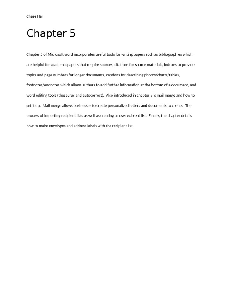 Ms Word Chapter 5 | PDF