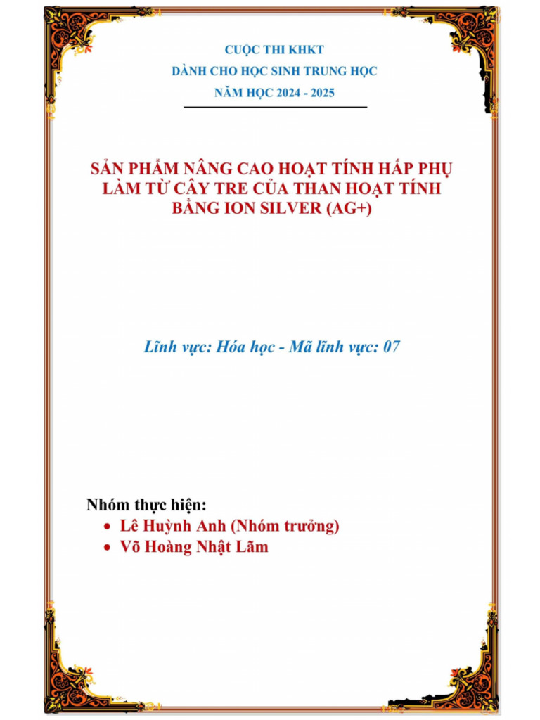 KHKT Huynh Anh Nhat Lam | PDF