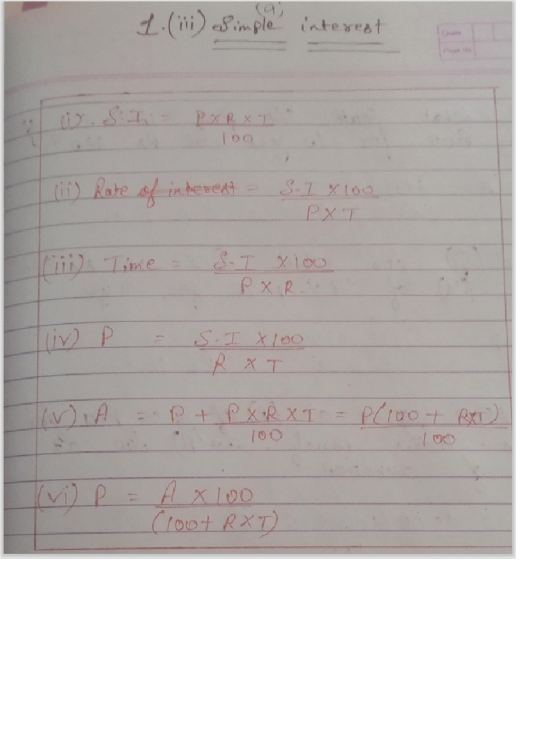 Simple Inerest Formula | PDF