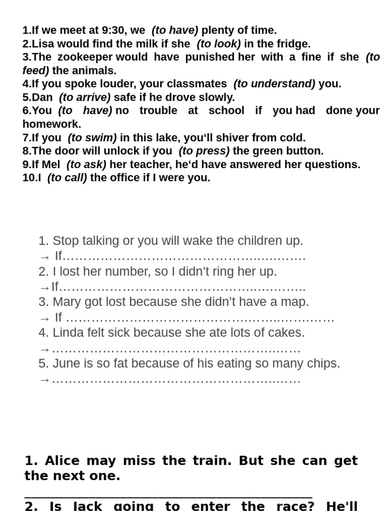 Conditional Sentences Practice Exercises | PDF