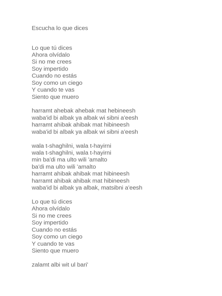 Harramt A Ahibak Español | PDF