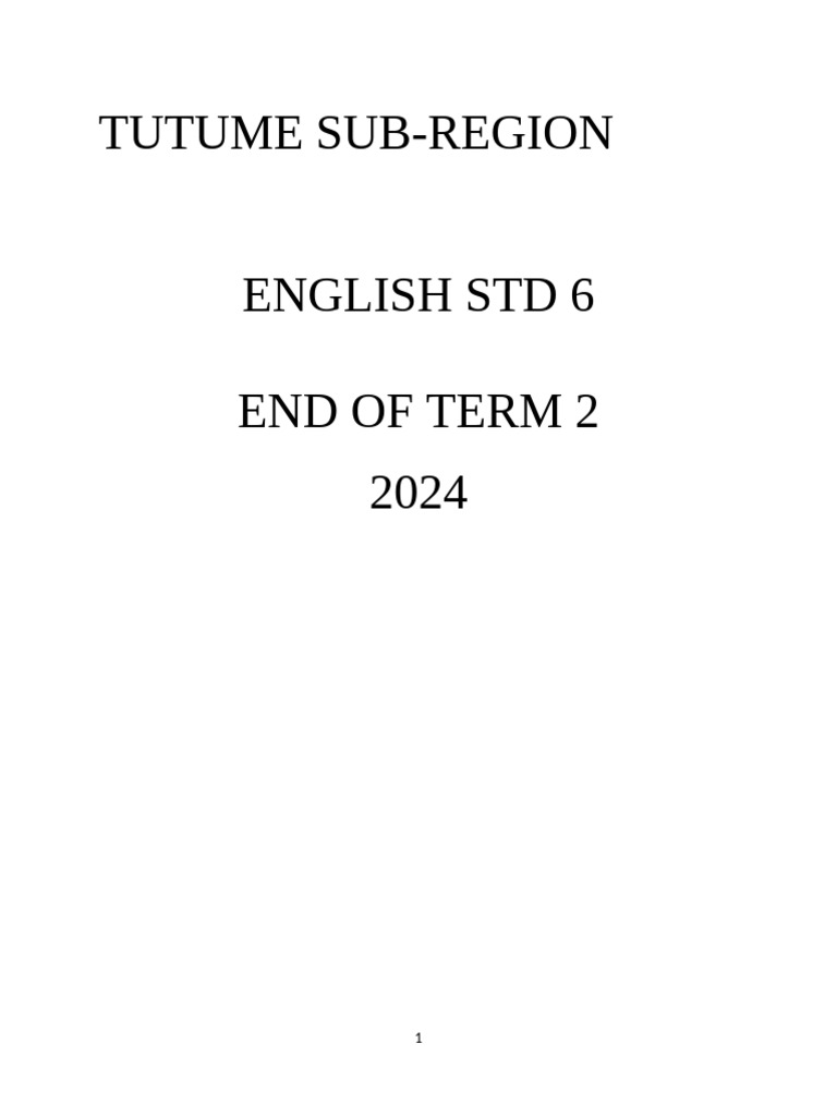 English STD 6 Term 2 2024 | PDF | Smallpox | Adverb