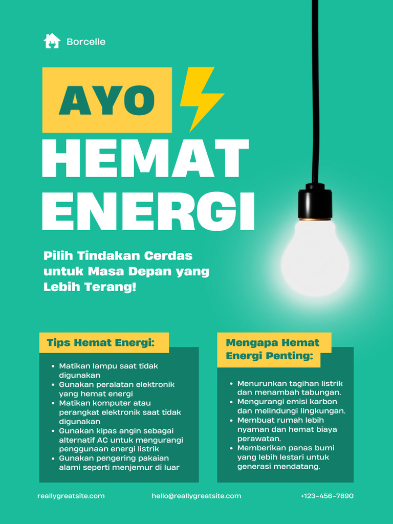 Hijau Kuning Poster Kampanye Hemat Energi (1) | PDF