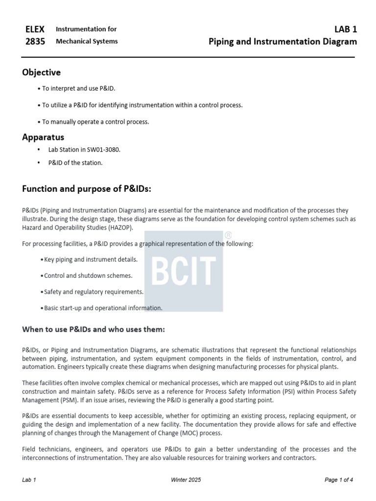 ELEX 2835_W2025_Lab 1 | PDF | Instrumentation | Pump