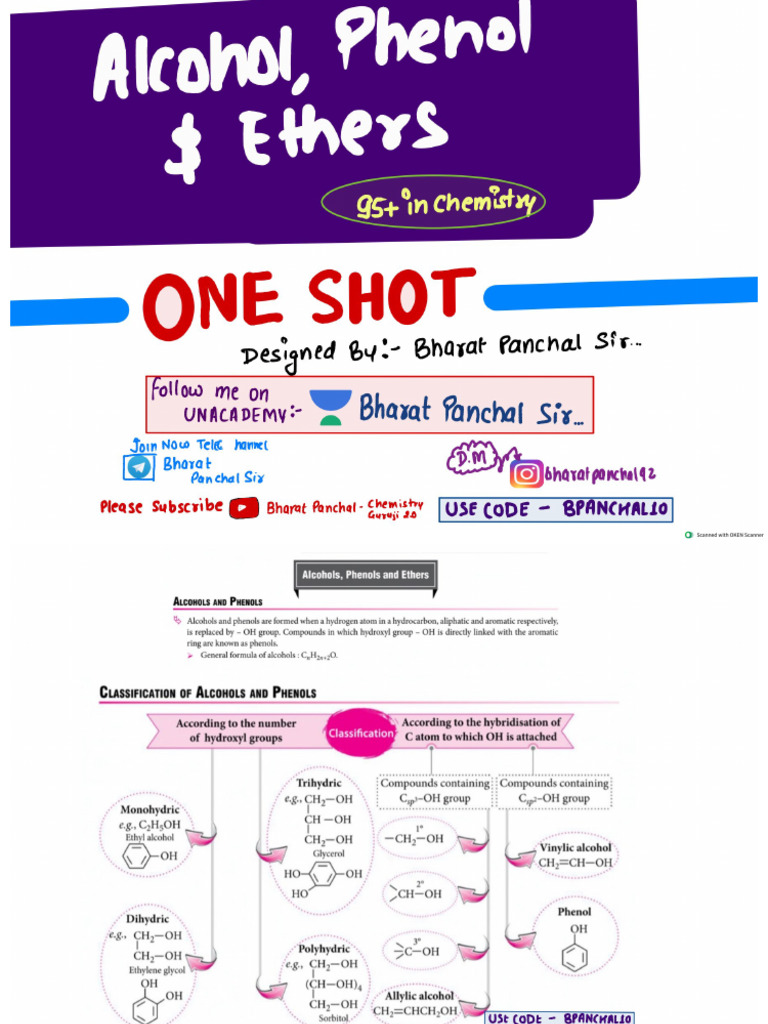 Alcohol, Phenol and Ethers | PDF