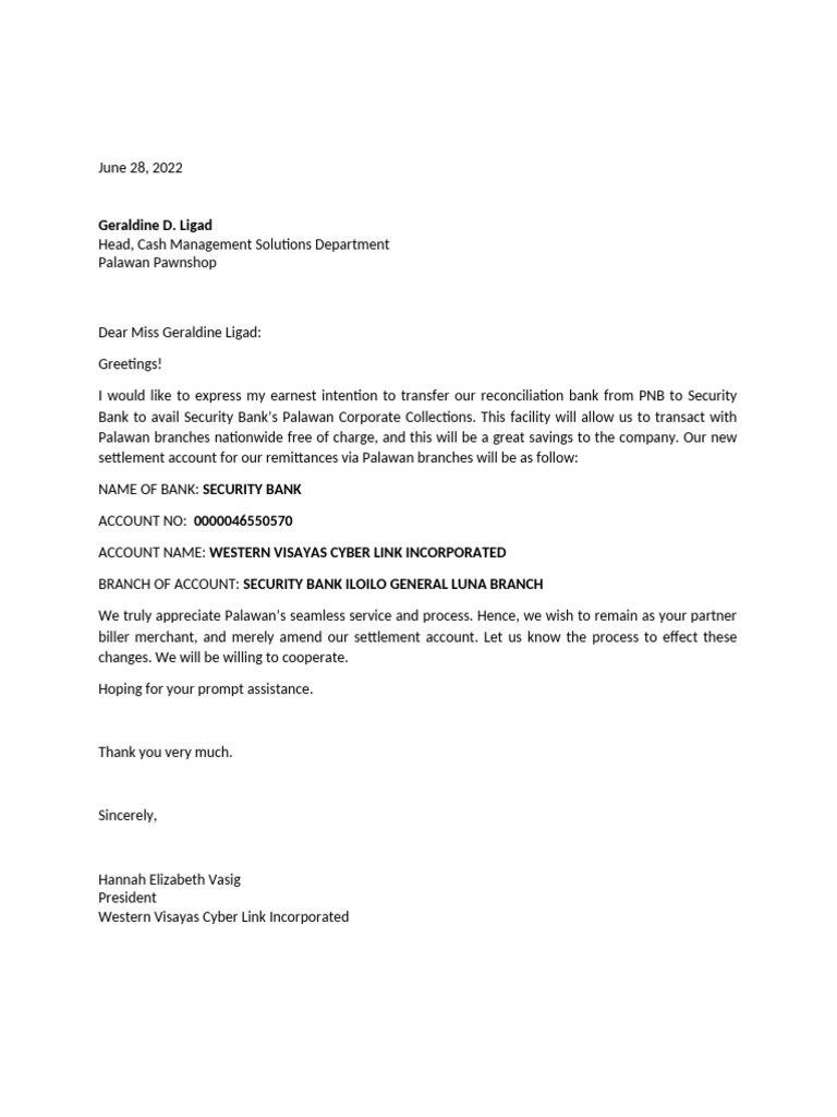 Security Bank and Palawan Pawnshop | PDF